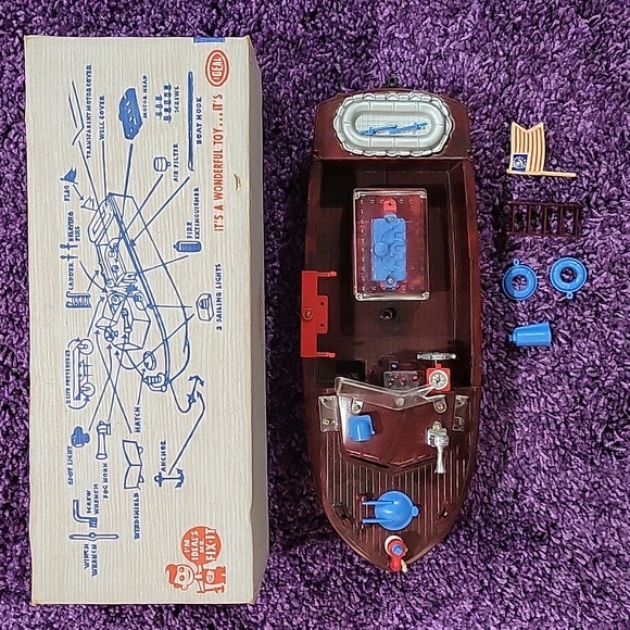 ideal | Toys | Rare Vintage Ideal Toy Harbor Launch Hard Plastic Boat ...
